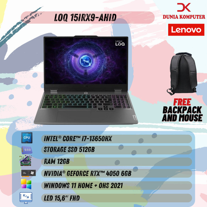 Jual LENOVO LOQ 15IRX9-AHID/i7-13650/RAM 12GB/SSD 512GB/VGS 6GB RTX ...