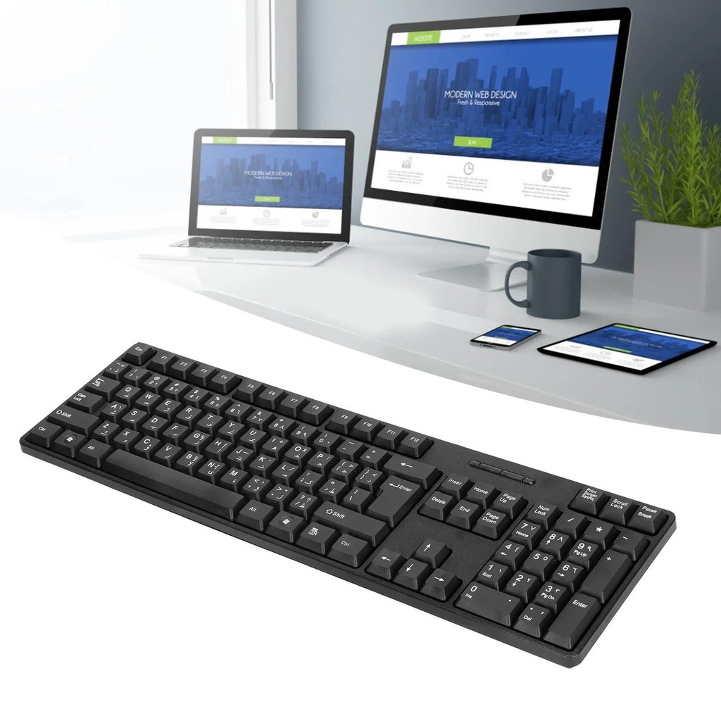 Jual Computer Keyboards Ergonomic Design Durable USB Wired Arabic ...