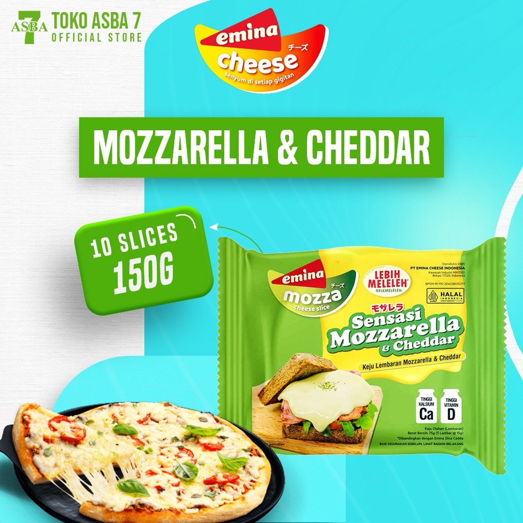 Jual EMINA MOZZA CHEESE SLICE 10 LEMBAR X 15G | Shopee Indonesia