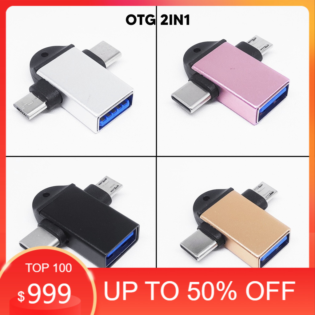 Jual OTG 2 in 1 MICRO USB DAN TYPE-C / OTG MICRO USB / OTG TYPE-C BAHAN ...