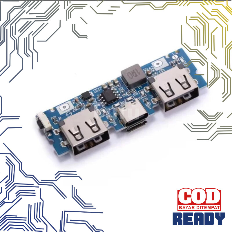 Jual Modul Powerbank 2 USB 2 Input Micro dan Type C 5v 2.4A | Shopee ...