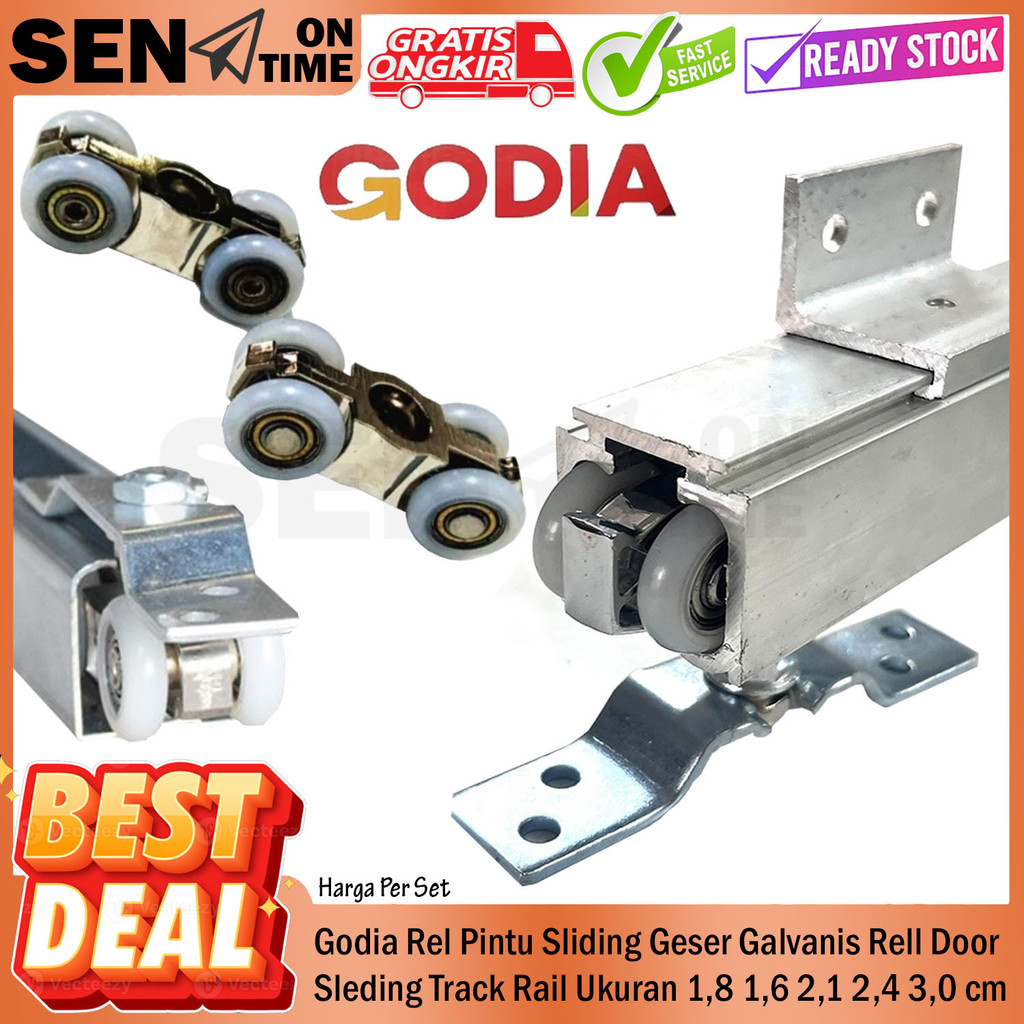 Jual Godia Rel Pintu Sliding 1set Ukuran 1,8 1,6 2,1 2,4 3,0 Meter Rell ...
