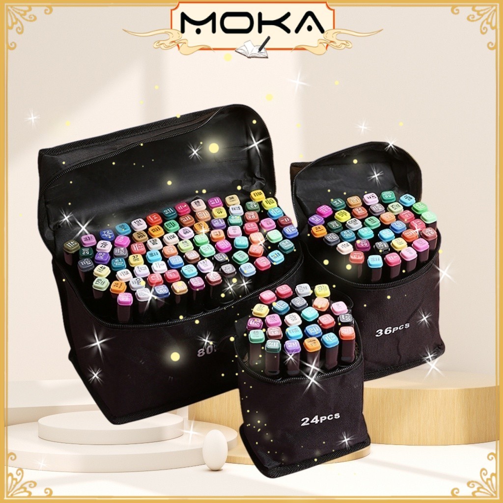 Jual MOKA 24PCS SPIDOL TOUCH ART MAKER / GRAPHIC ART MAKER PEN COLOR ...