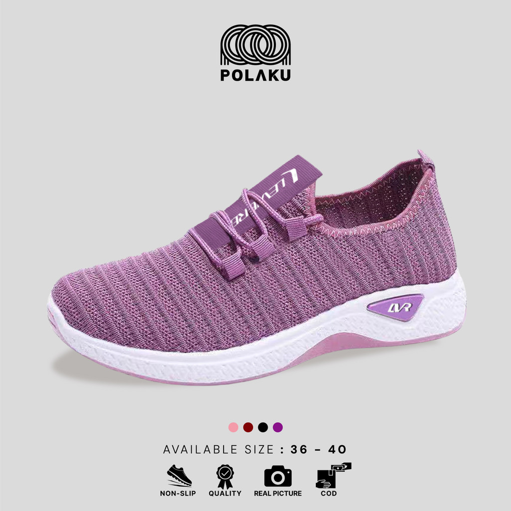 Jual PLK Sneakers Casual Sporty Wanita Polos Rajut Running LV0565 ...