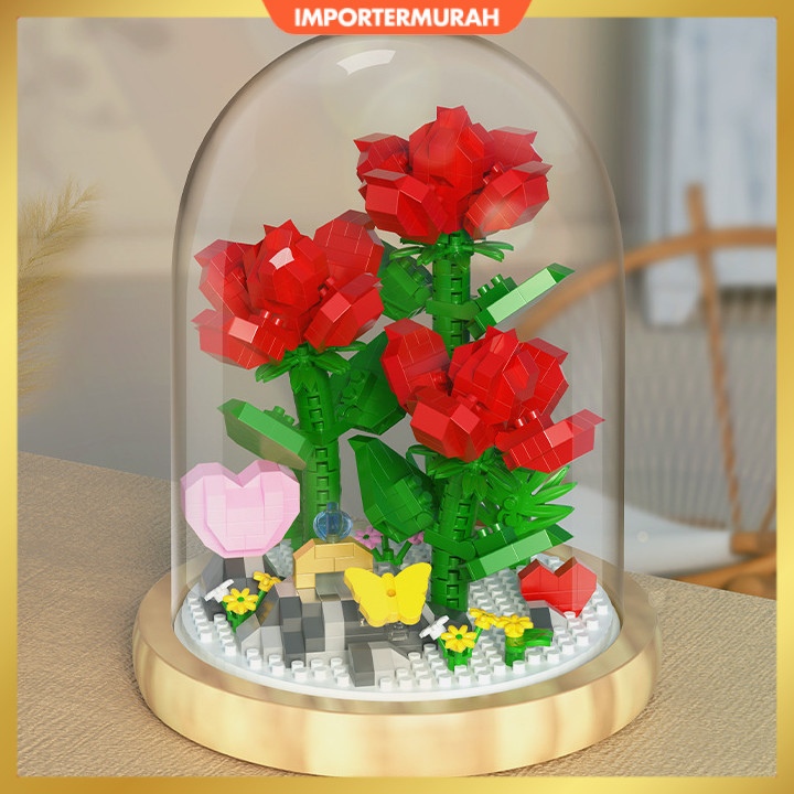 Jual Mainan Balok Susun Bunga Mawar Flower Dome 684 Bricks - P1170 ...