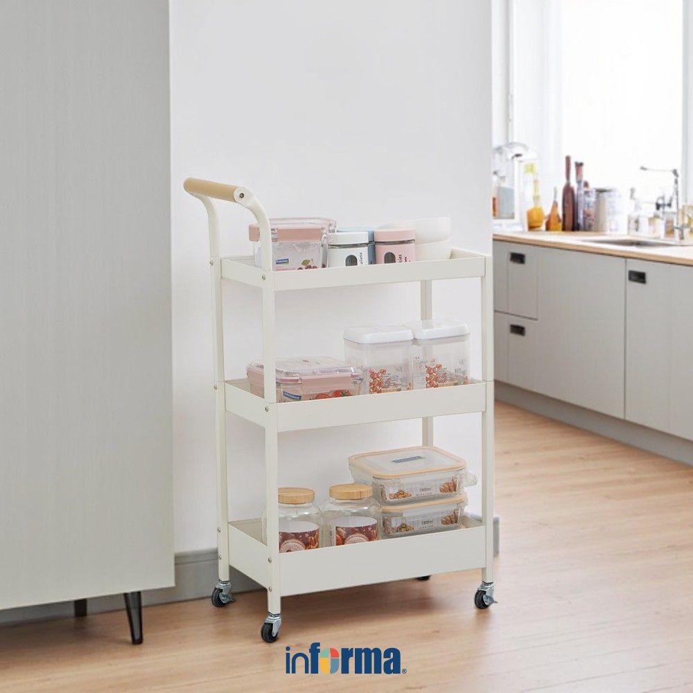 Jual Informa Zerone Rak Troli Dapur 3 Tingkat - Putih/Gold Tempat ...
