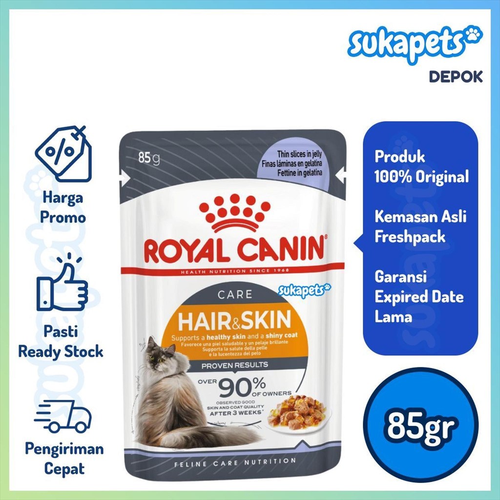Jual Royal Canin Intense Beauty Hair And Skin Jelly Makanan Kucing 85gr ...