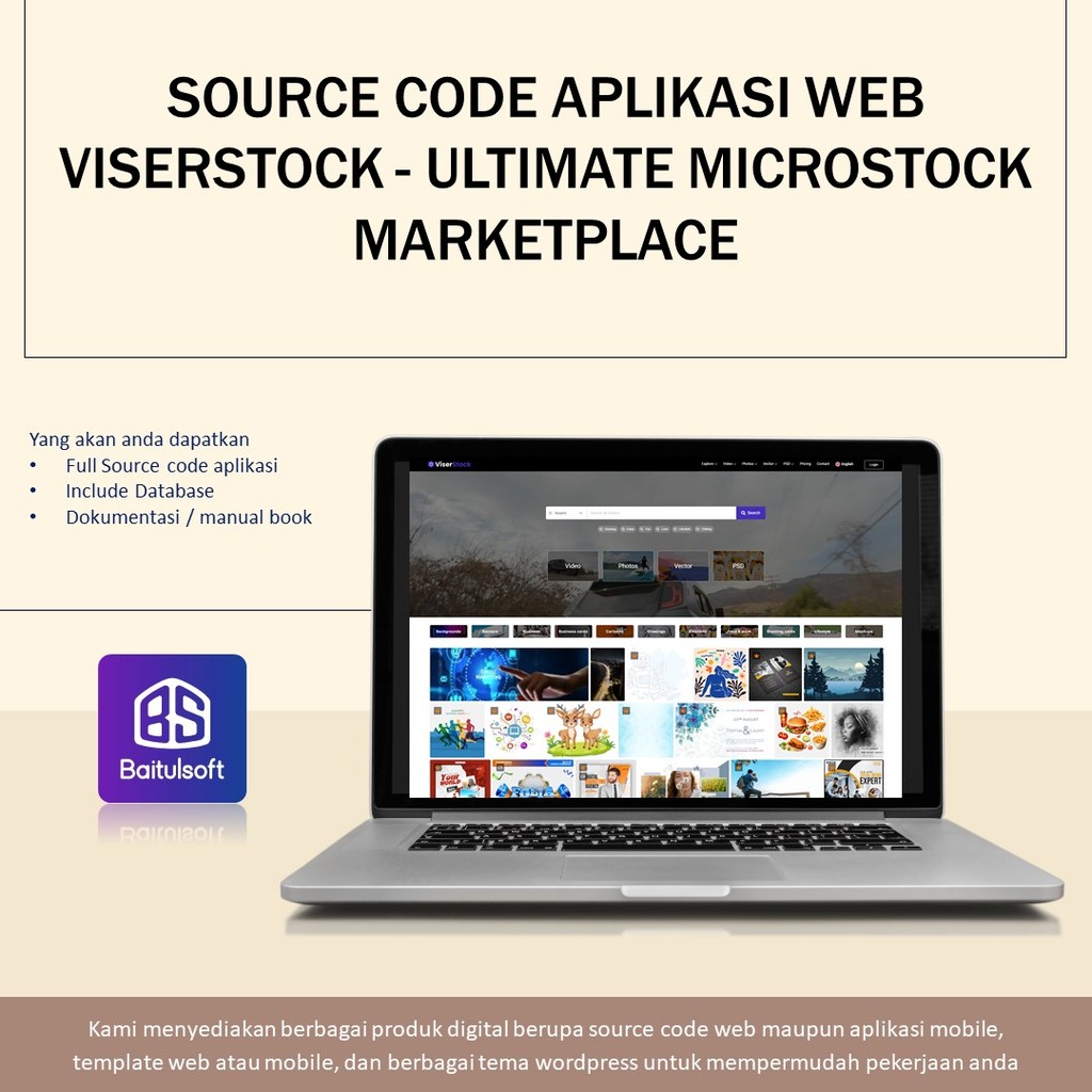 Jual SOURCE CODE APLIKASI WEB VISERSTOCK - ULTIMATE MICROSTOCK MARKETPLACE | Shopee Indonesia