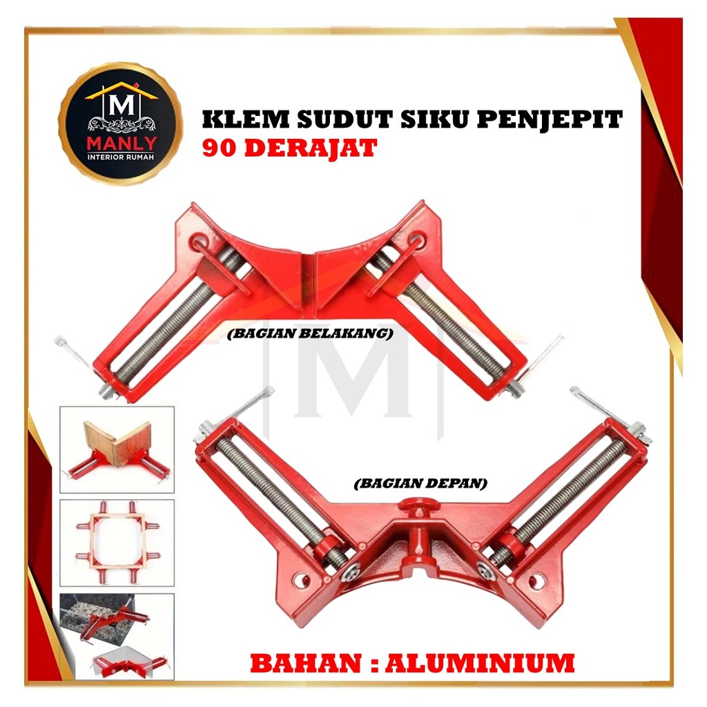 Jual Klem Sudut Siku Penjepit 90 Derajat Corner Clamp Aluminium Kayu ...