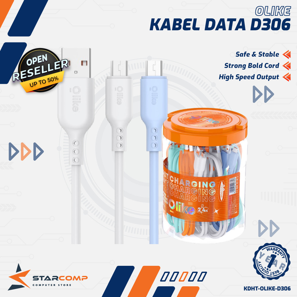 Jual OLIKE KABEL DATA CHARGER USB D306 MICRO TYPE C LIGHTNING D306M ...