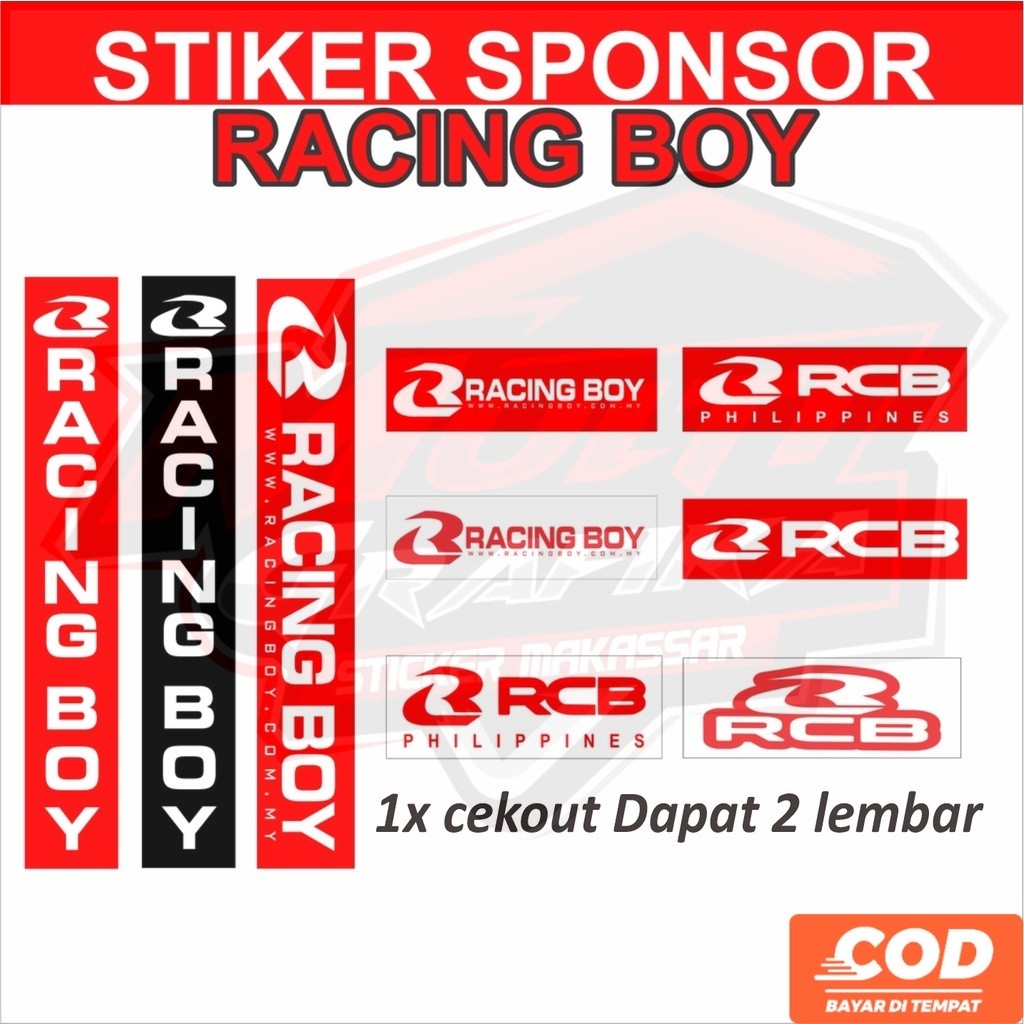 Jual STIKER RACING BOY STICKER RCB SPONSOR SHOCK DEPAN | Shopee Indonesia