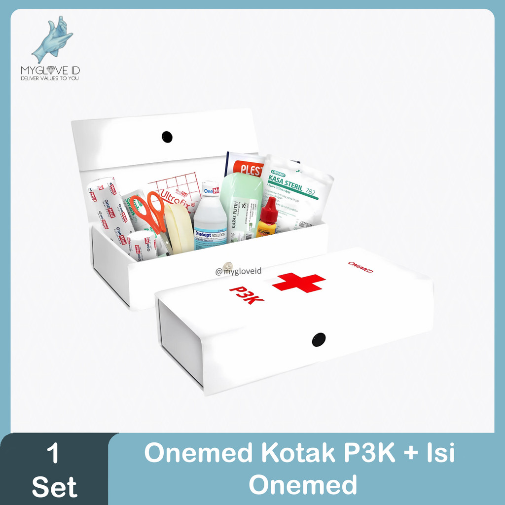 Jual Kotak P3K + Isi Lengkap / First Aid Kit Box Onemed 1 Set | Shopee ...