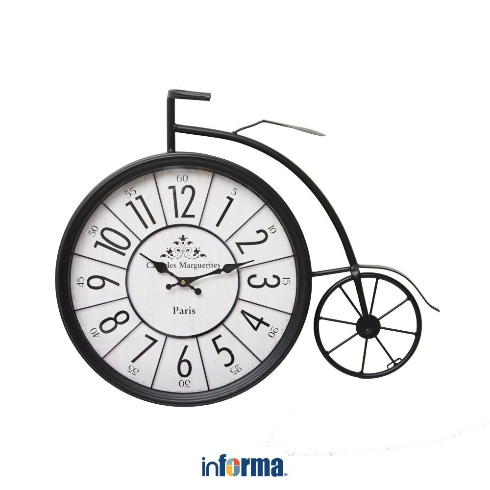 Jual Informa 60X6 cm Jam Dinding Bicycle 21B0563 - Hitam Wall Clock Jam ...