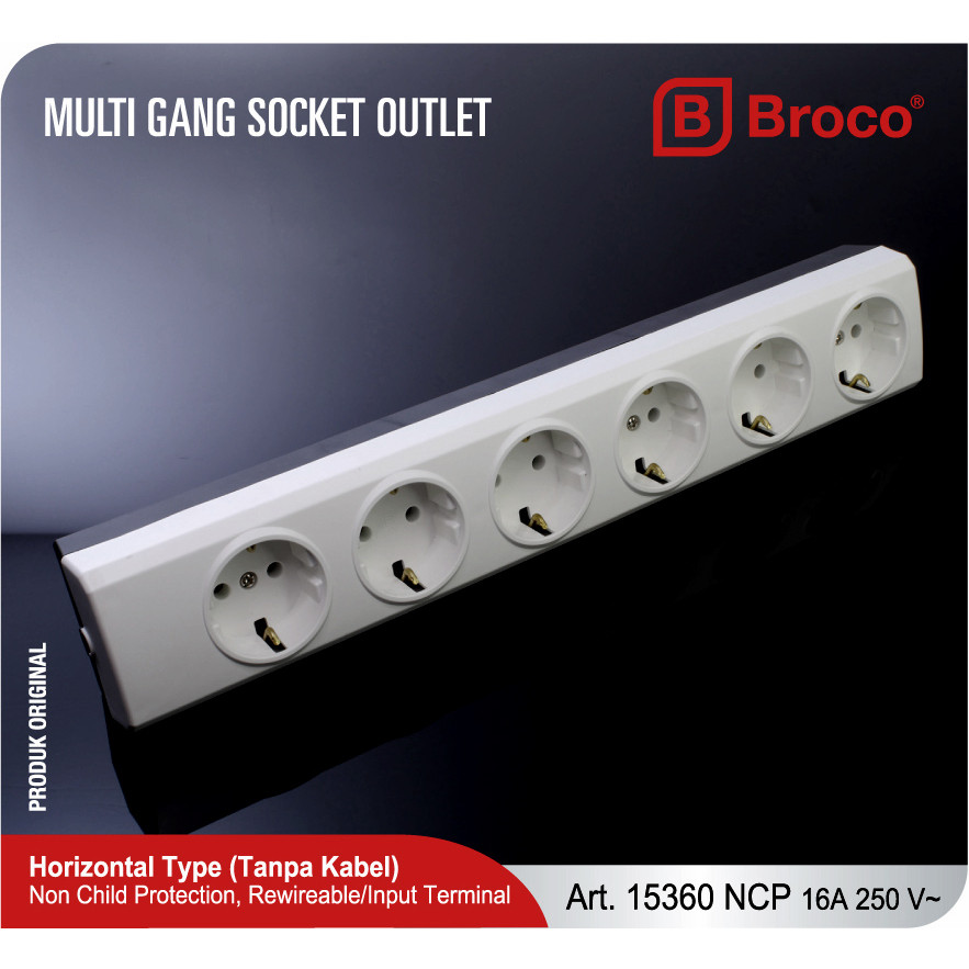 Jual Promo Stop Kontak BROCO / Terminal BROCO / Stop Kontak 6 Lubang ...