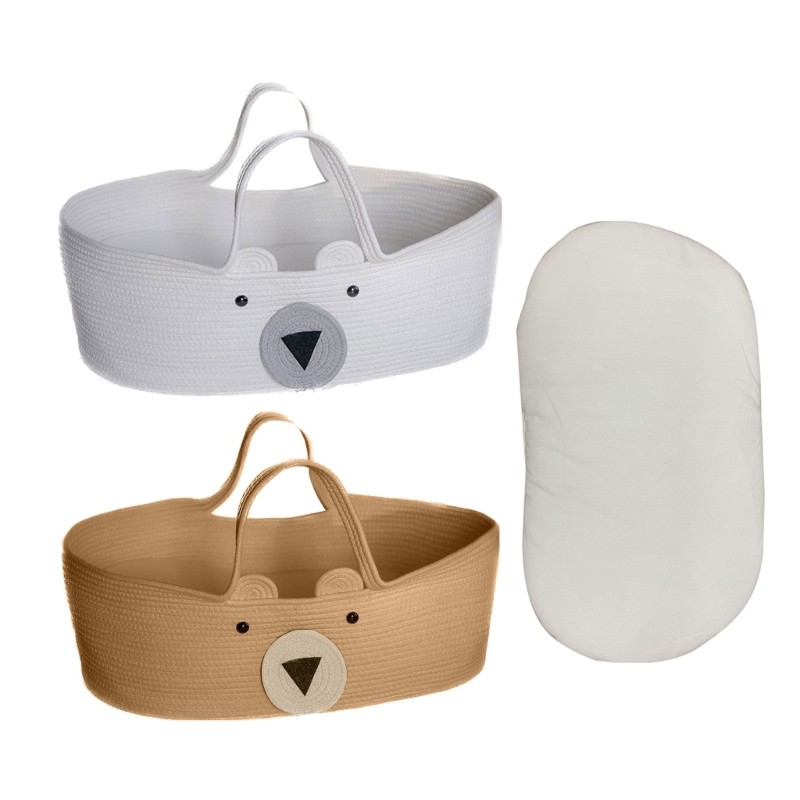 Jual 97BE Diaper Baby Changing Basket Cotton Rope Moses Basket Changing ...