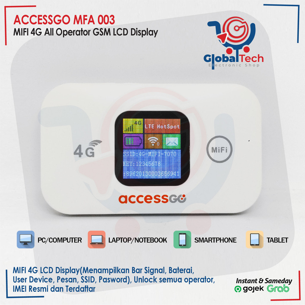 Jual Modem wifi AccessGo MiFi MFA-003 4G With Display All Operator GSM ...