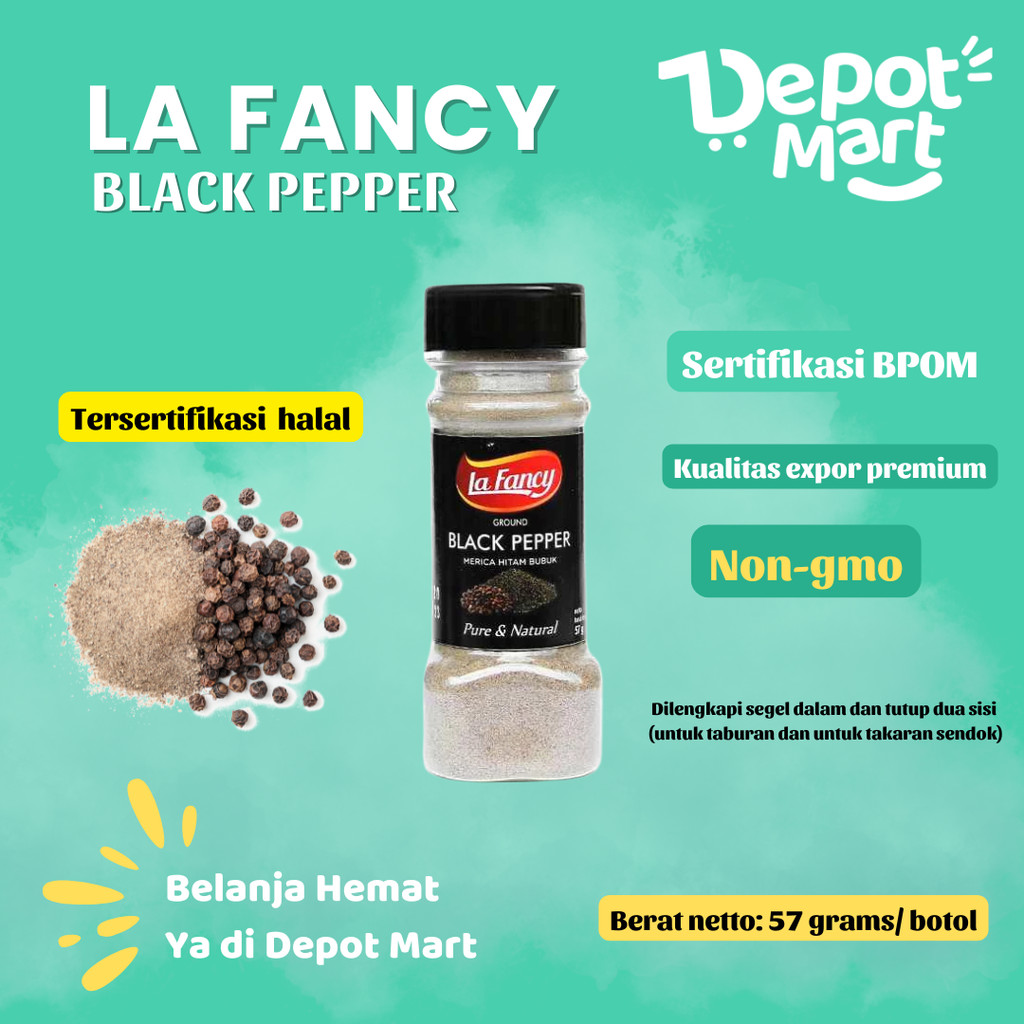 Jual La Fancy Foods Merica Hitam / Lada Hitam Bubuk 100% Murni 57g ...