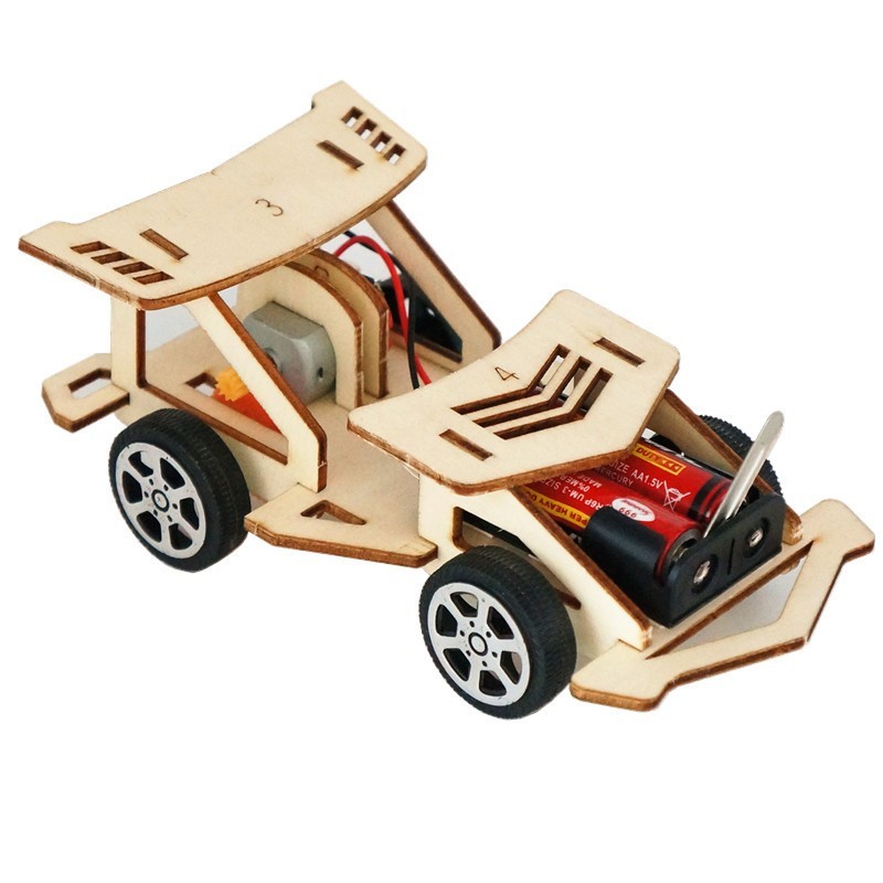 Jual Wooden Four-Wheel Drive Racing Car Mainan Edukasi Sains Elektrik ...
