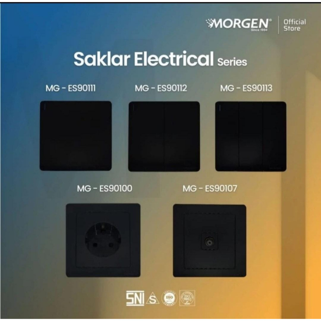 Jual Morgen Saklar Rumah Tanam Minimalis Black Series Stop Kontak ...