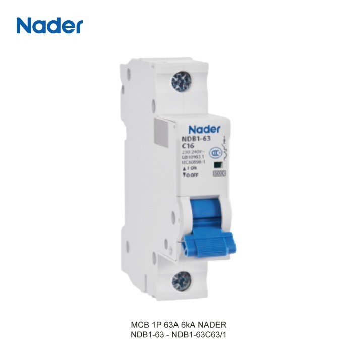 Jual NADER MCB 1P 63A 6kA - NDB1-63C63/1 | Shopee Indonesia