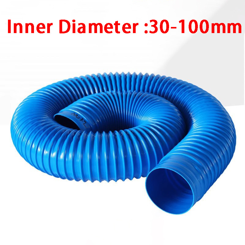 Jual 1Meter 30-100mm Industrial Dust Suction Pipe Blue PVC Plastic ...