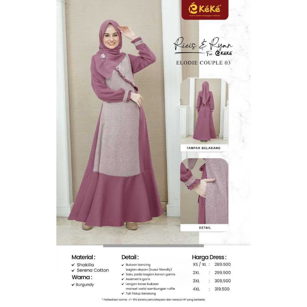 Jual KEKE GAMIS DEWASA GDK ELODIE COUPLE 03 BURGANDY | Shopee Indonesia