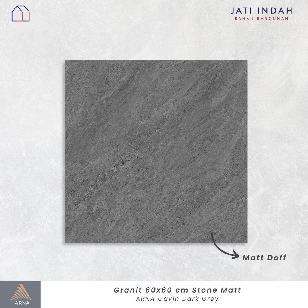 Jual Granite Lantai Matt Doff 60x60 cm ARNA GAVIN DARK GREY | Shopee ...