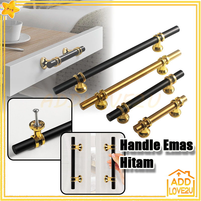 Jual Handle Lemari Handle Emas Hitam/Handle lemari Emas Hitam Knob Pull ...