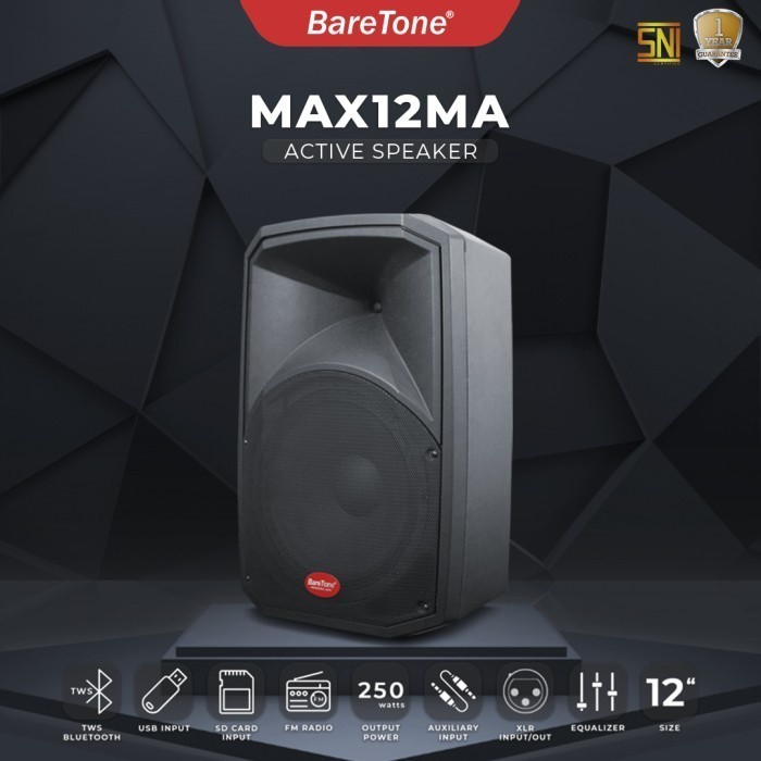 Jual Speaker Aktif 12 inch BareTone MAX 12 MA | MAX12MA Active Speakers ...