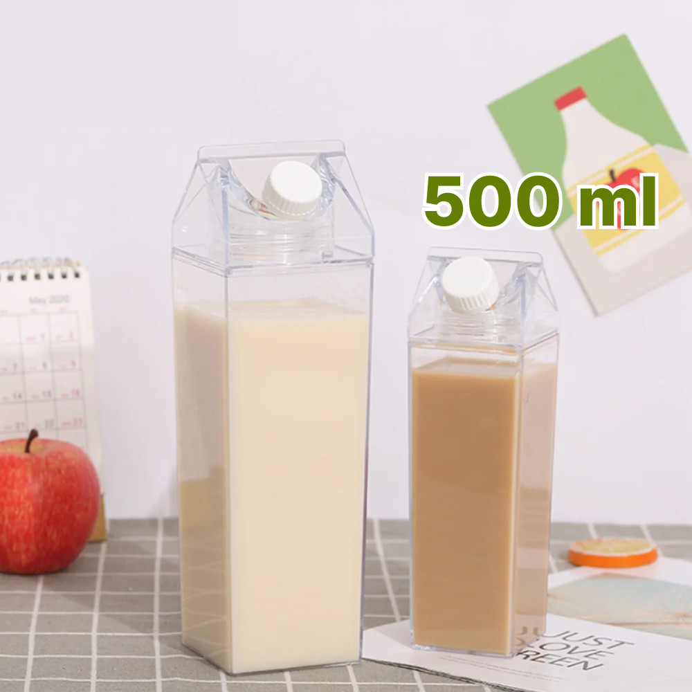 Jual Botol Minum Clear Glass Water Bottle Milk Box Container - PMC11 ...