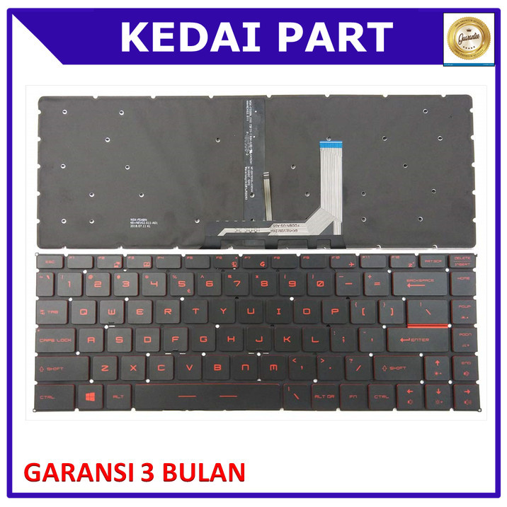Jual Keyboard MSI GF63 GF63-8RC GF63 8RC GF638RC GF63-8RD P65 Red White ...