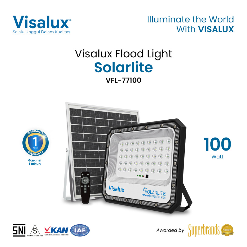 Jual Flood Light Solarlite Solaris Visalux LED 100W 100 Watt Lampu ...