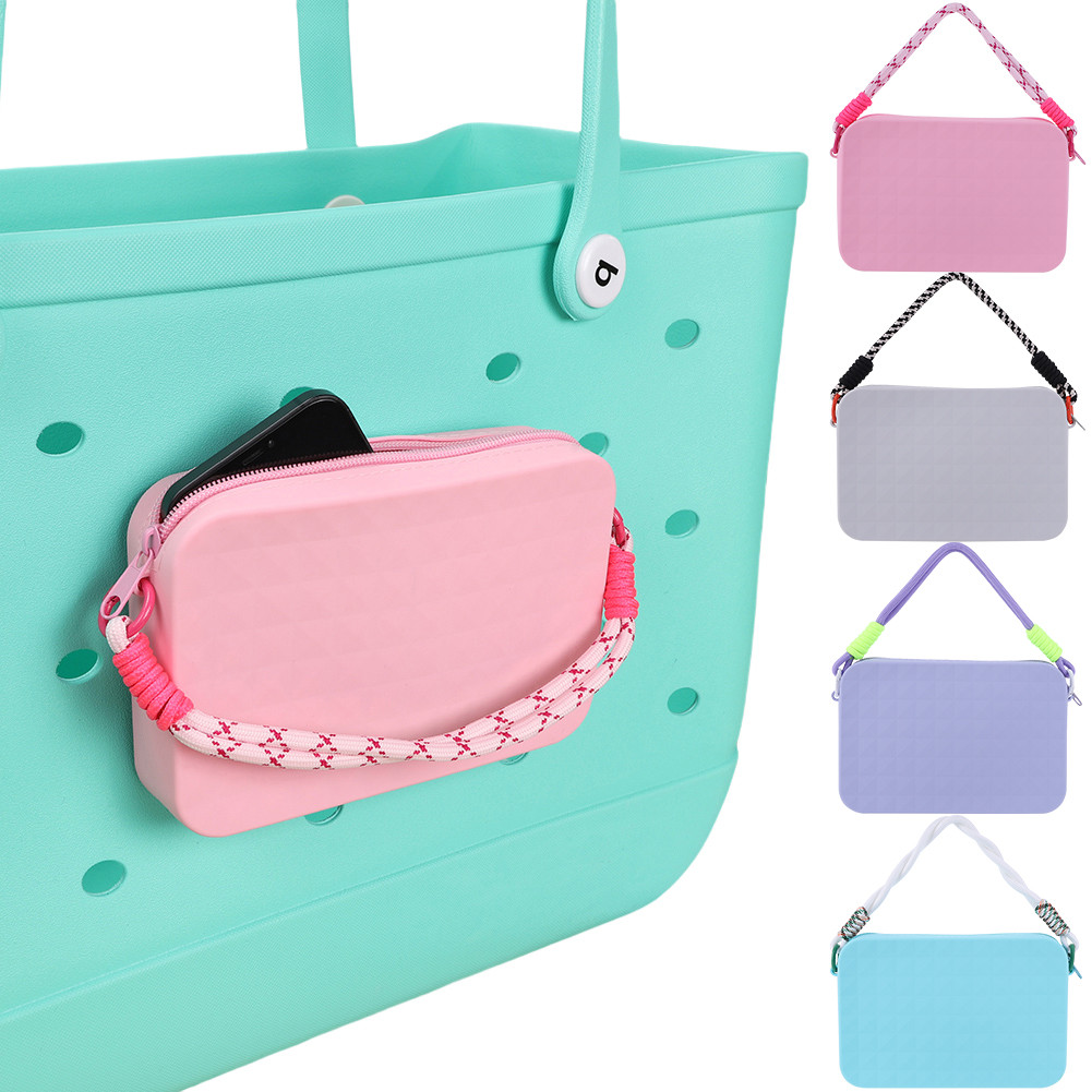 Jual Silicone Storage Pouch Beach Bag Connector with Lanyard Zipper ...