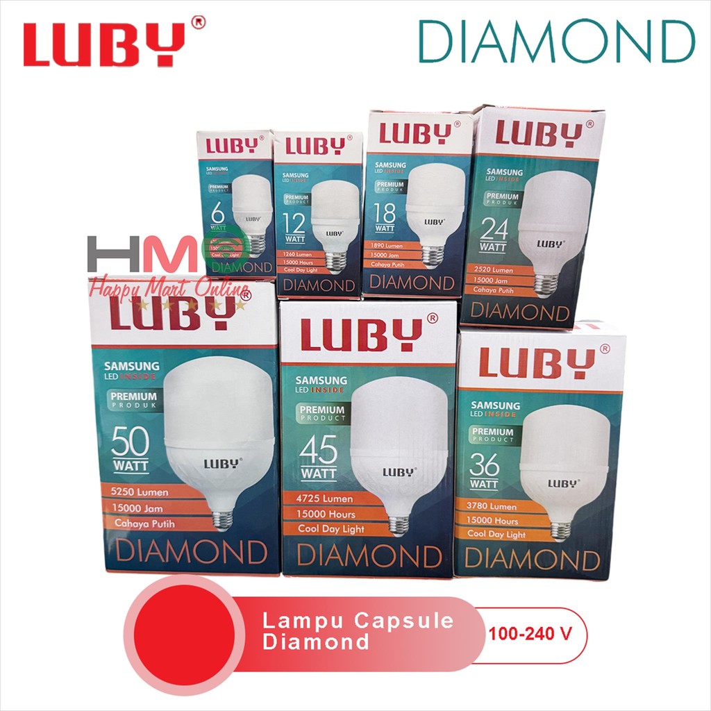 Jual LUBY Lampu LED Diamond Luby Capsule Samsung LED Inside 6 12 18 24 30 36 45 50 Watt Cahaya ...