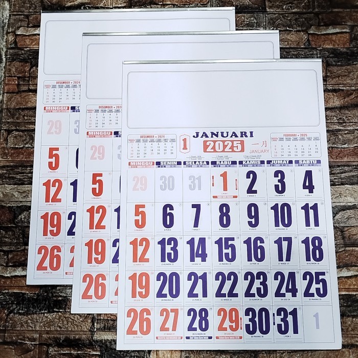 Jual KALENDER KERJA STANDARD UMUM ( 38 CM × 54 CM ) BAHAN KERTAS HVS ...