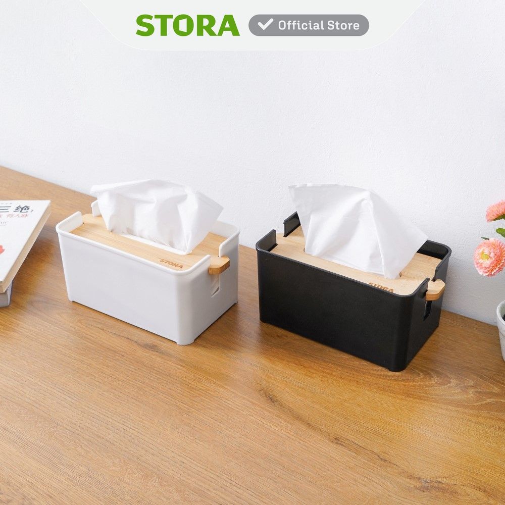 Jual Stora Kotak Tisu Dengan Tutup Bambu Adjustable Box Tissue Box ...