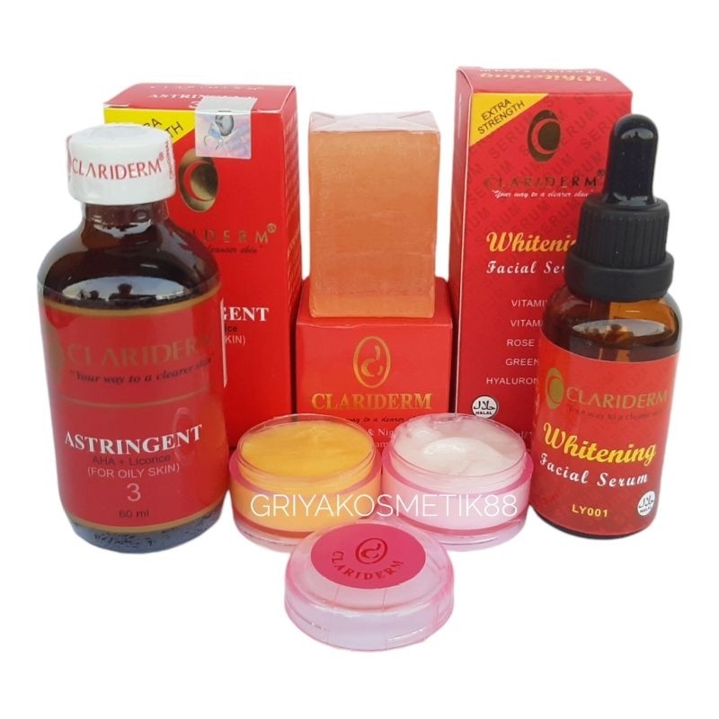 Jual PAKET CREAM CLARIDERM LENGKAP 5 IN 1 (cream claridem sabun serum ...