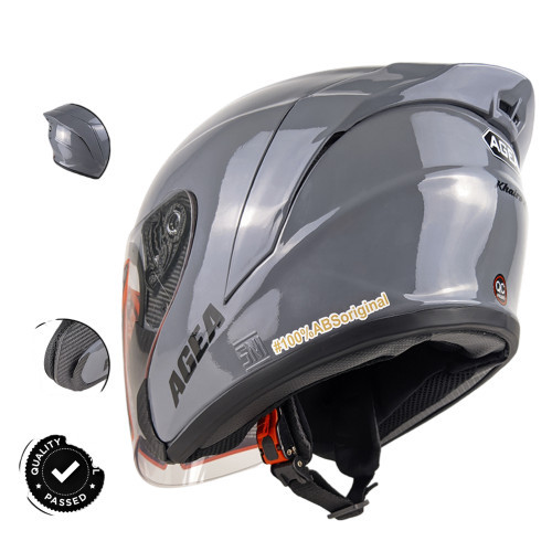 Jual Helm Half Face AGEA Original SNI Premium Khairo-X Hitam Black Doff ...