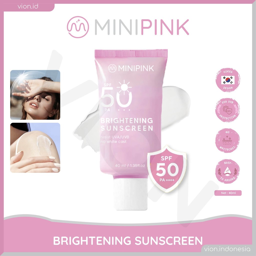 Jual [BPOM] MINIPINK Brightening Sunscreen SPF50+ 40ml Face & Body ...