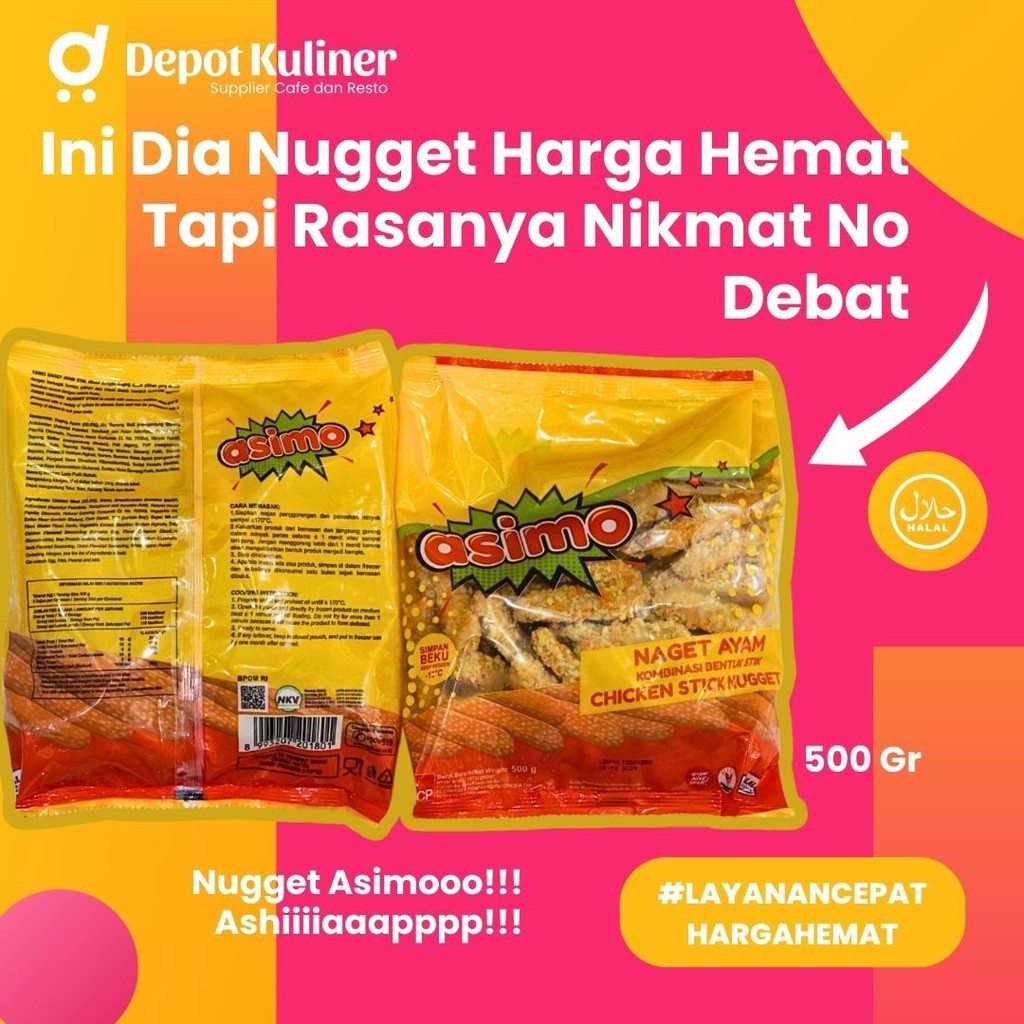 Jual Asimo Naget Ayam Stick 500 Gr Chicken Nugget Asimo Nugget Nuget ...