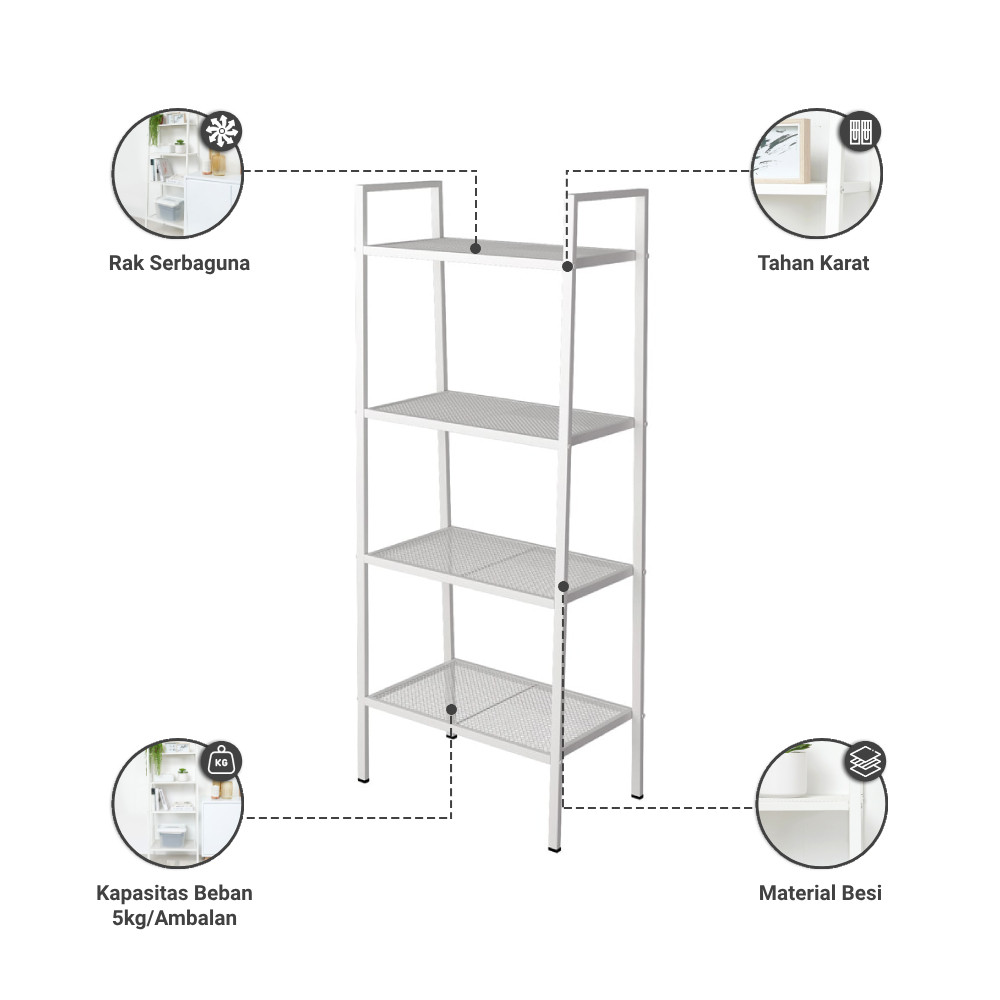 Jual Informa Libie Rak Besi 4 Tingkat Storage Rack Metal Tempat ...