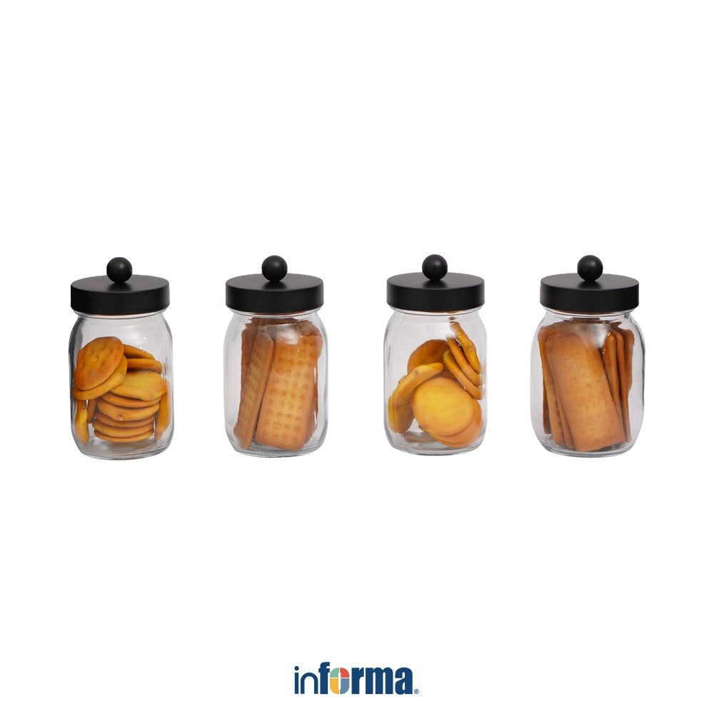 Jual Informa Set 4 Pcs Gladys Stoples Kaca Jar Tempat Simpan Snack Dan ...