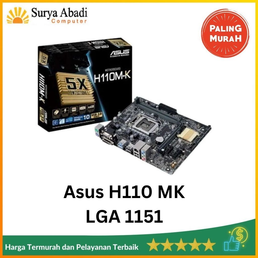 Jual ASUS H110 MK MOTHERBOARD LGA 1151 GARANSI 1 TAHUN TERMURAH | Shopee Indonesia