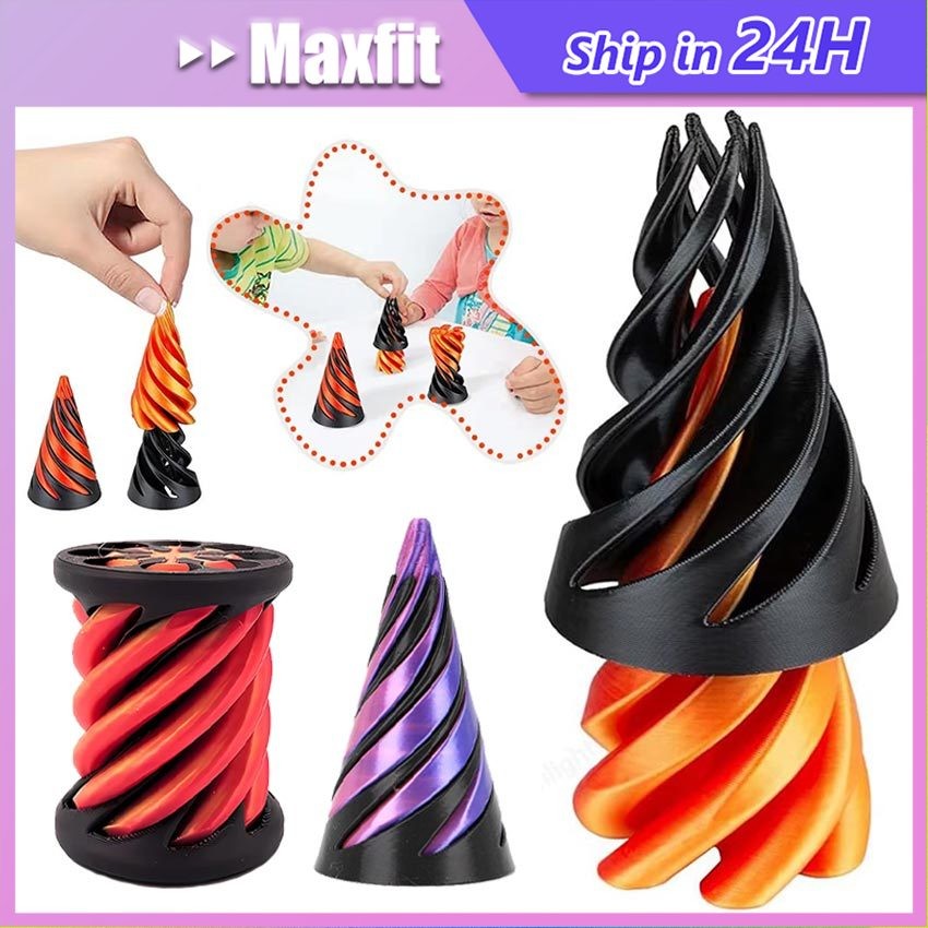 Jual Fidget Spiral Pyramid viral ZENAXIS 3D Fidget Toy Spinner / Mainan ...