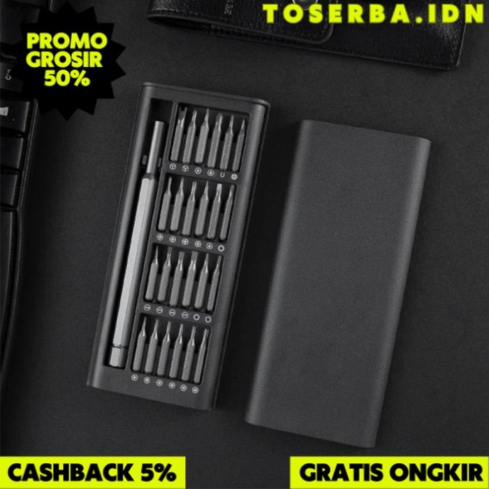 Jual OBENG SET 24 pcs Magnetic Premium Baut Kecil Reparasi HP Laptop Jam Tangan | Shopee Indonesia