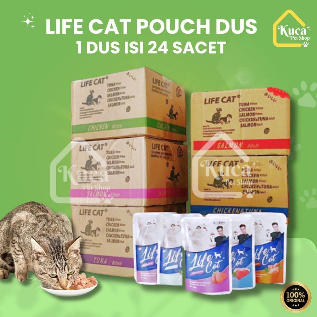 Jual Makanan Basah Kucing Life Cat Sachet Pouch Grosir Dus isi 24 PCS ...