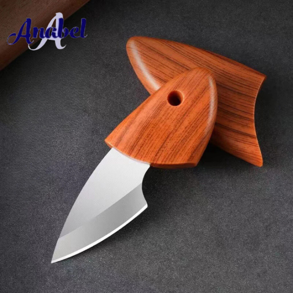 Jual Pisau Mini Stainless Dengan Gaggang Kayu Bentuk Ikan / Pisau Saku ...
