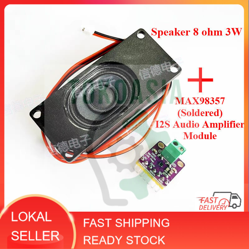 Jual MAX98357 I2S Audio Amplifier Module + Speaker 3W 4 Ohm | Shopee Indonesia