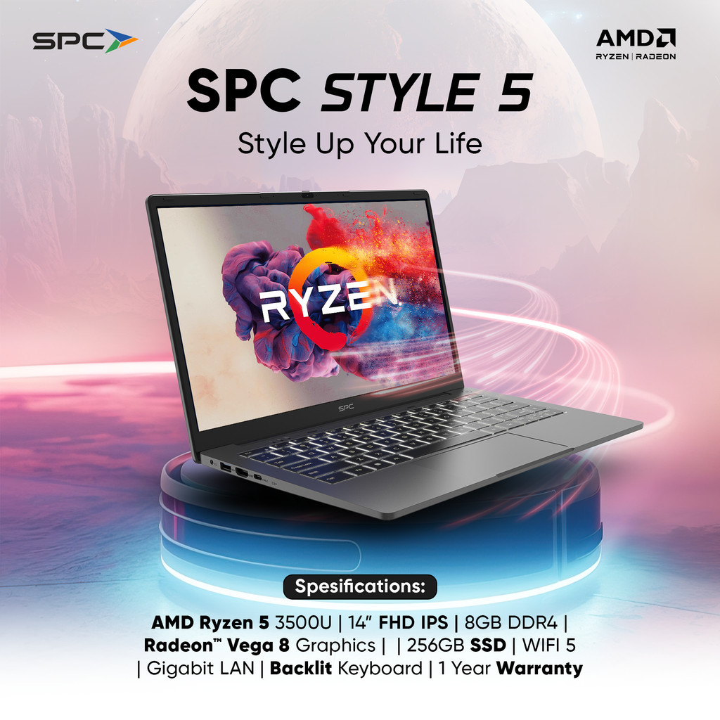 Jual SPC Style 5 Ryzen 5 3500U 16GB 512GB SSD 14" FHD IPS Backlit ...