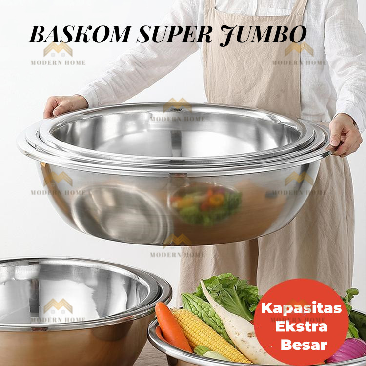 Jual Baskom Stainless Steel 50 CM 55 CM 65 CM Ukuran Super Jumbo Baskom ...